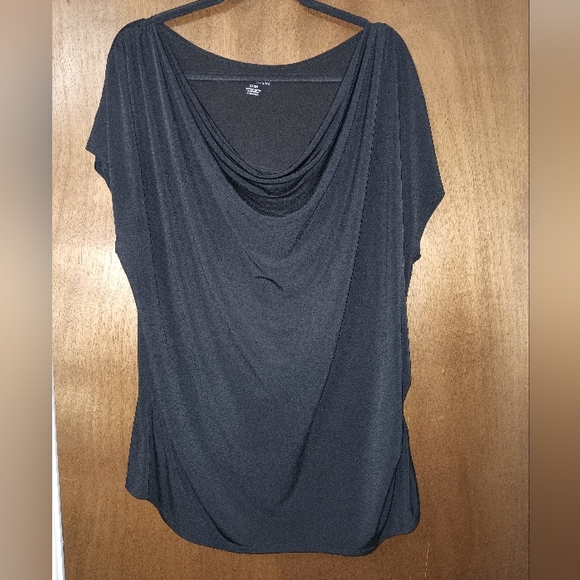 Lane Bryant | Tops | Lane Bryant Elegant Black Draped Top 2224 | Poshmark